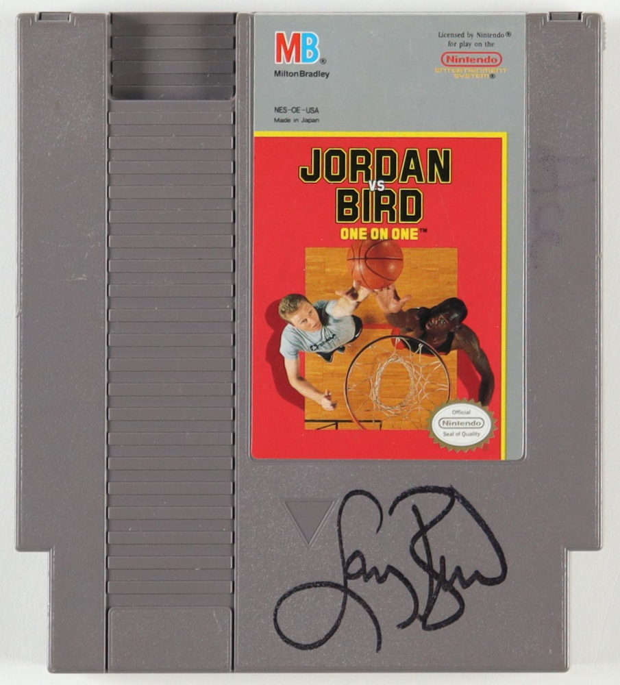 Larry Bird Signed "Jordan vs. Bird: One on One" Nintendo NES Video Game ...