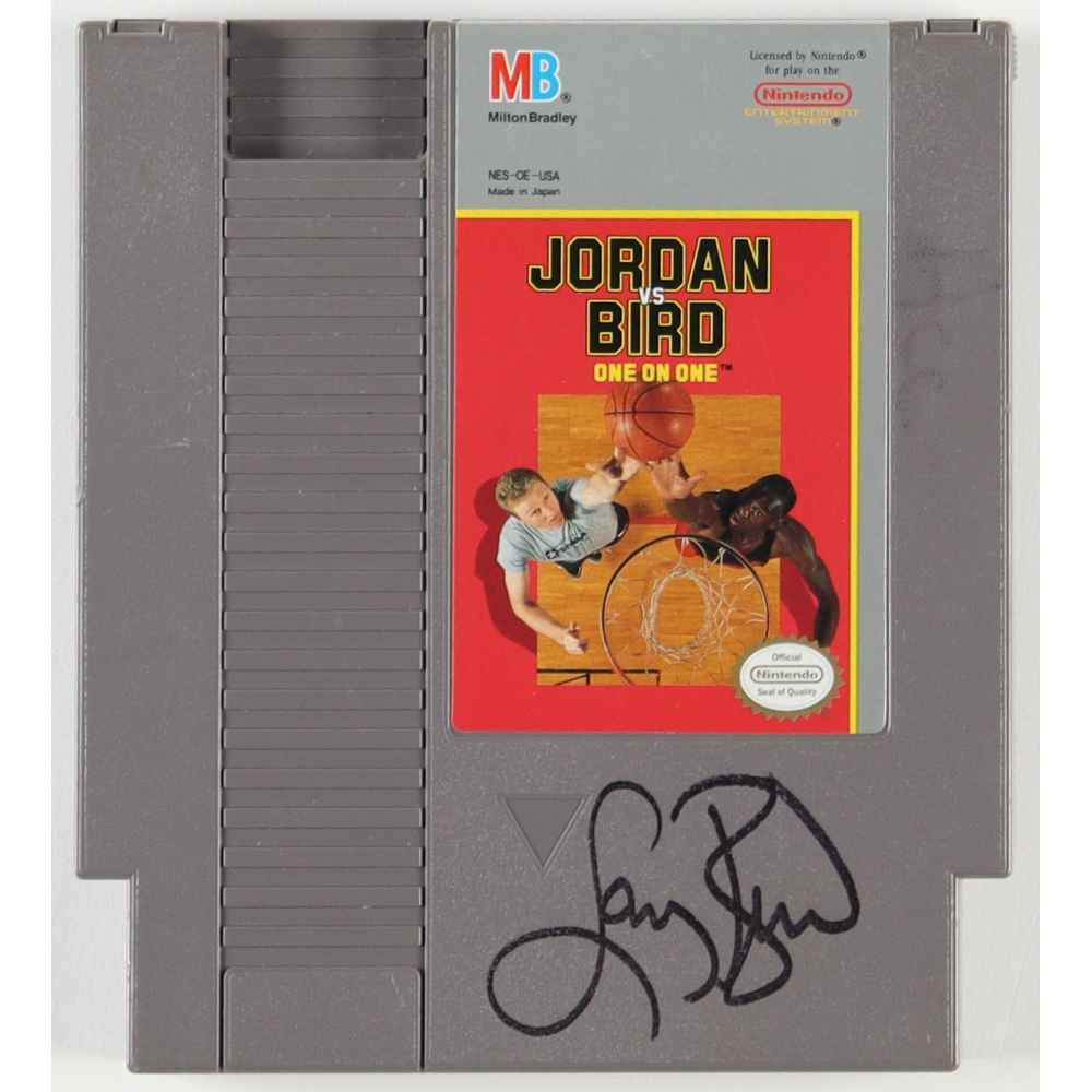 Larry Bird Signed "Jordan vs. Bird: One on One" Nintendo NES Video Game ...