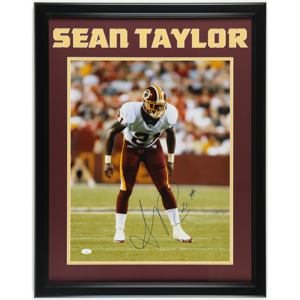 Sean Taylor Signed Redskins Custom Framed Photo Display (JSA ...