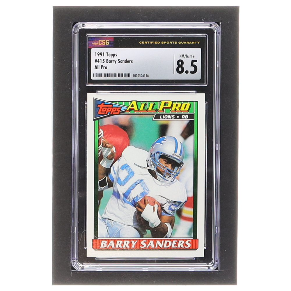 Barry Sanders 1991 Topps #415 (CSG 8.5) | Pristine Auction