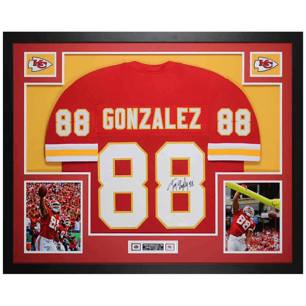 Tony Gonzalez Signed Custom Framed Jersey Display (JSA) | Pristine Auction