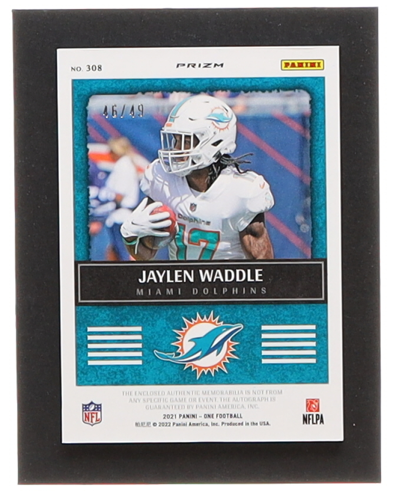 Jaylen Waddle 2021 Panini One Precision Rookie Patch Autographs #308 RC ...