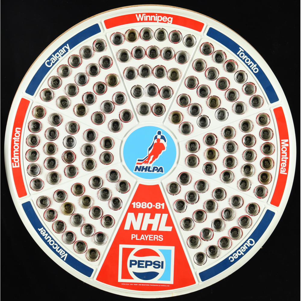 NHLPA 1980-81 Pepsi Hockey Caps Complete Set of 140 On Original Display ...
