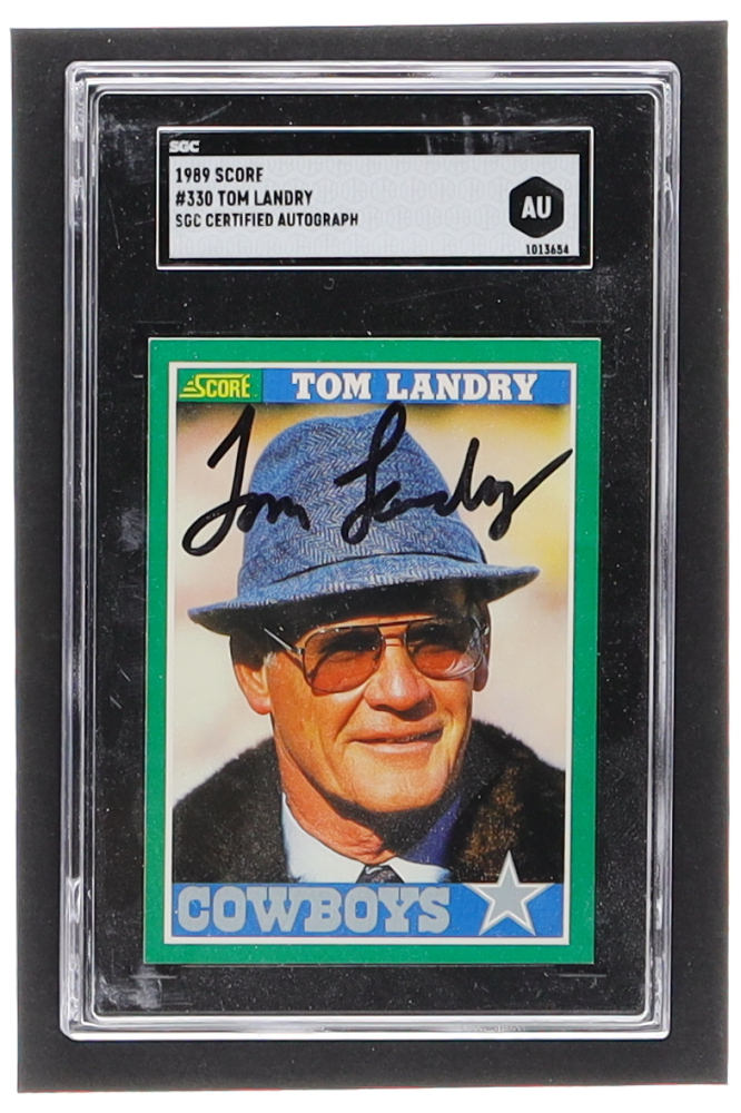 Tom Landry Signed 1989 Score #330 Tribute (SGC) | Pristine Auction