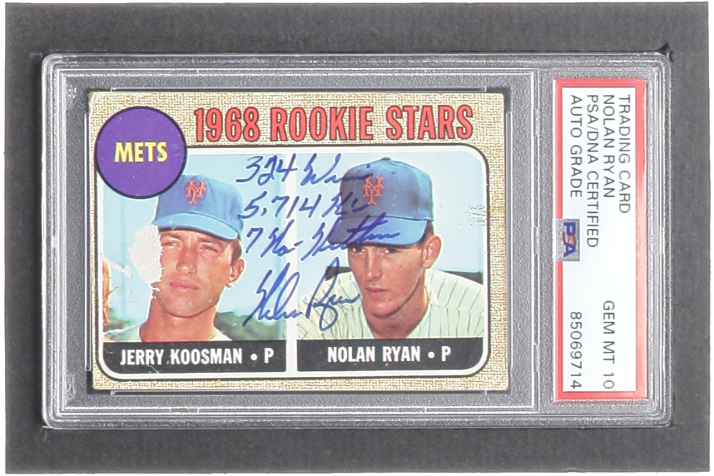 Nolan Ryan Signed 1968 Topps #177 Rookie Stars RC with Multiple ...