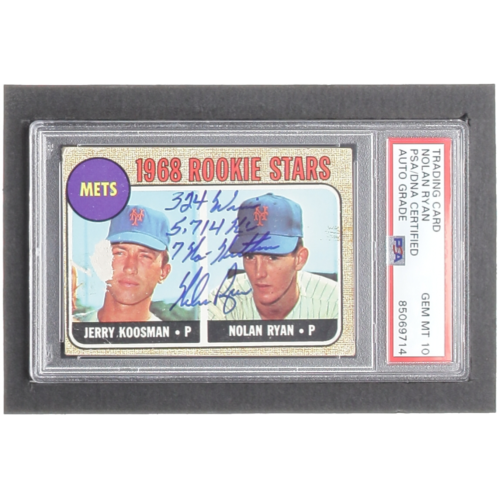 Nolan Ryan Signed 1968 Topps #177 Rookie Stars RC with Multiple ...