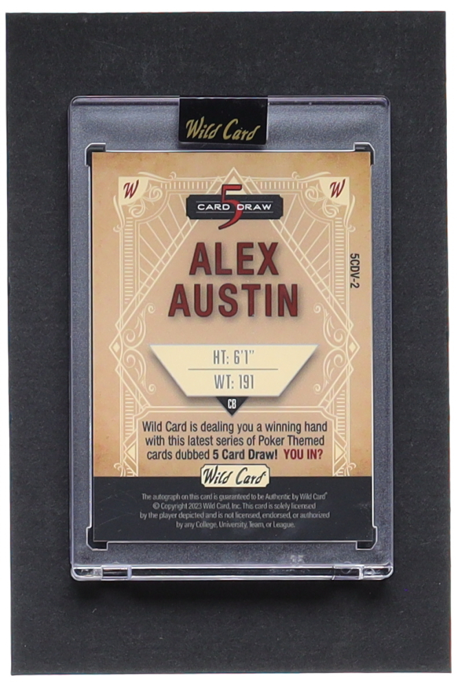 Alex Austin 2023 Wild Card 5 Card Draw Autographs Copper #5CDV2 #1/2 ...