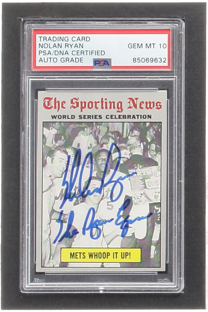 Nolan Ryan Signed 1970 Topps #310 World Series Summary / Mets Whoop It ...
