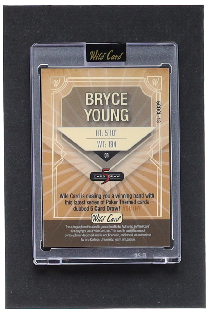 Bryce Young 2023 Wild Card 5 Card Draw Autographs Gold #5CDCL13 #1/1 ...