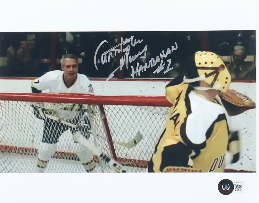 Christopher Murney Signed "Slap Shot" 8x10 Photo Inscribed "Hanrahan #1 ...