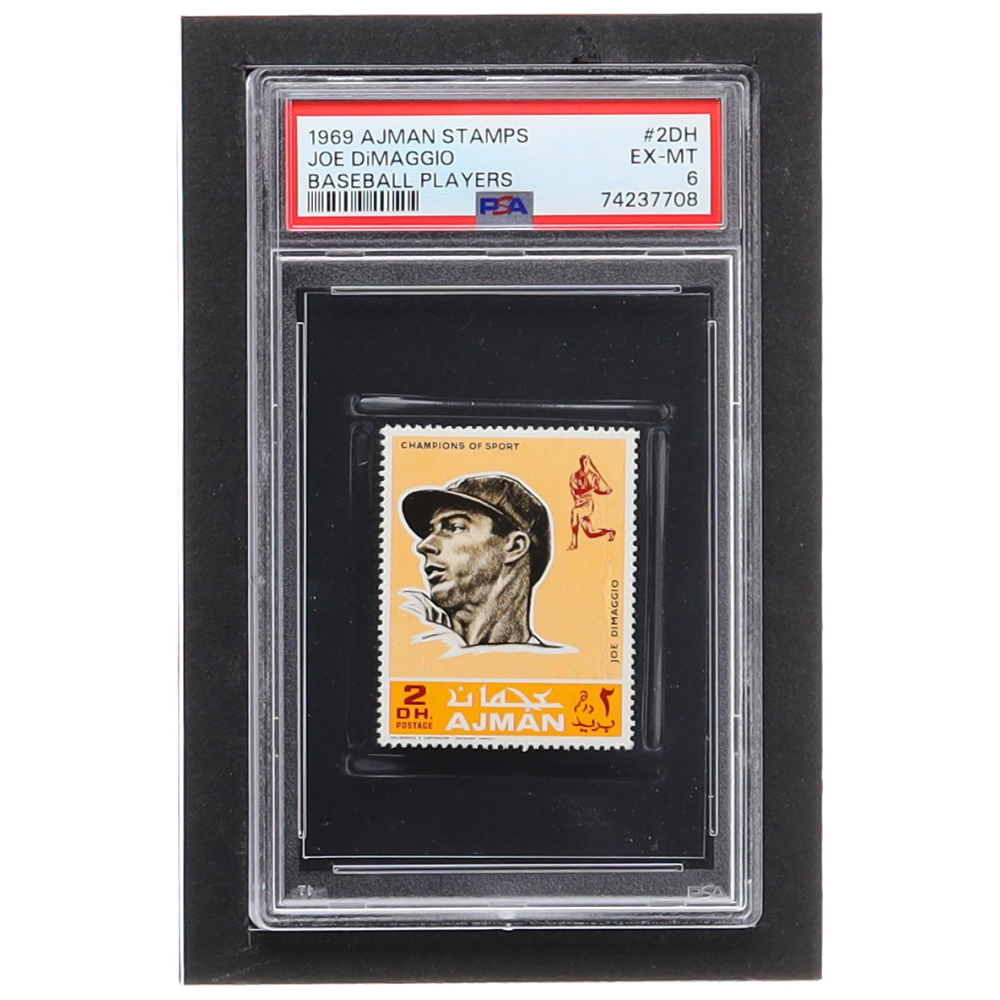 Joe DiMaggio 1969 Ajman Hall of Fame Stamps #1 (PSA 6) | Pristine Auction