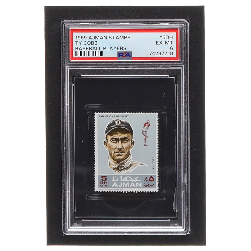 Ty Cobb 1969 Ajman Hall of Fame Stamps #5 (PSA 6) | Pristine Auction