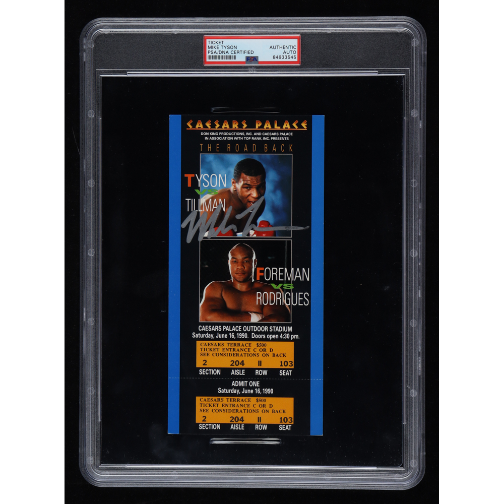 Mike Tyson Signed Original 1990 Caesars Palace Fight Ticket (PSA ...