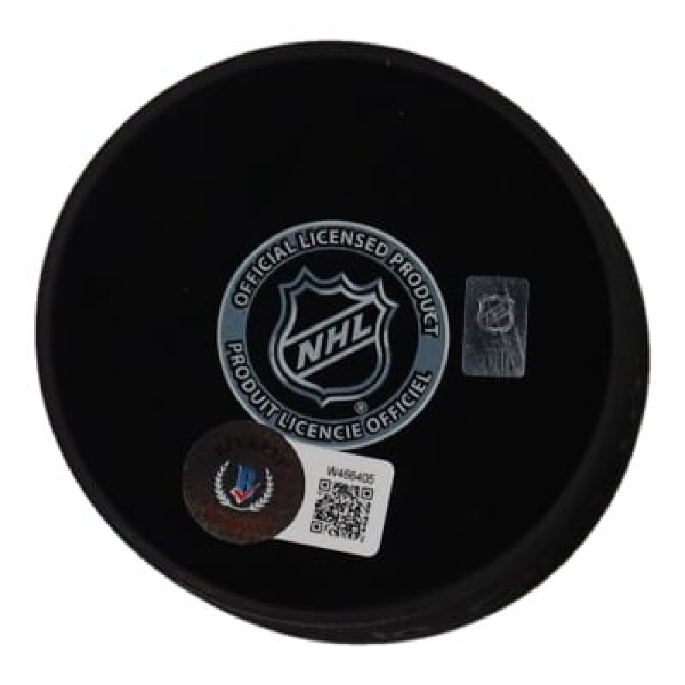 Doug Gilmour Signed Flames Logo Puck (Beckett) | Pristine Auction