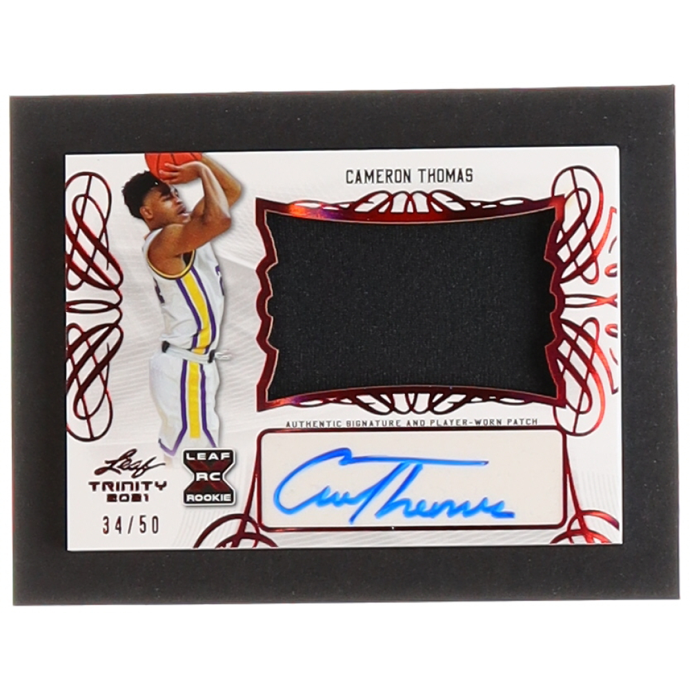 Cameron Thomas 2021 Leaf Trinity Patch Autographs Red Spectrum #PACT1 ...