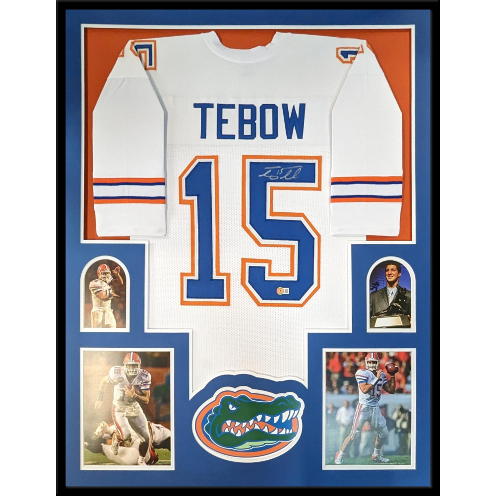 Tim Tebow Signed Custom Framed Jersey Display (Beckett) | Pristine Auction