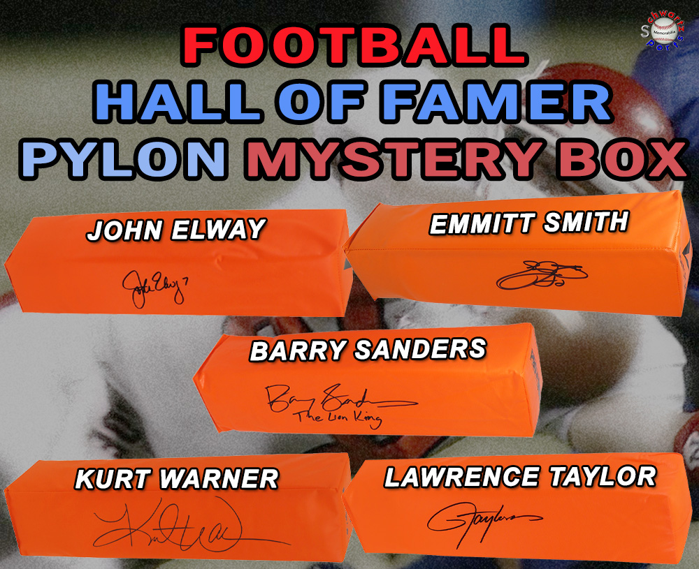 Pro Football HALL OF FAMER Signed Endzone Pylon Mystery Box - Series 12 ...