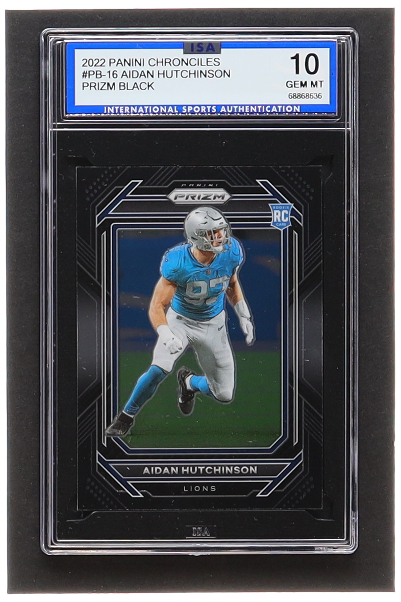 Aidan Hutchinson 2022 Panini Chronicles Prizm Black #16 RC (ISA 10 ...