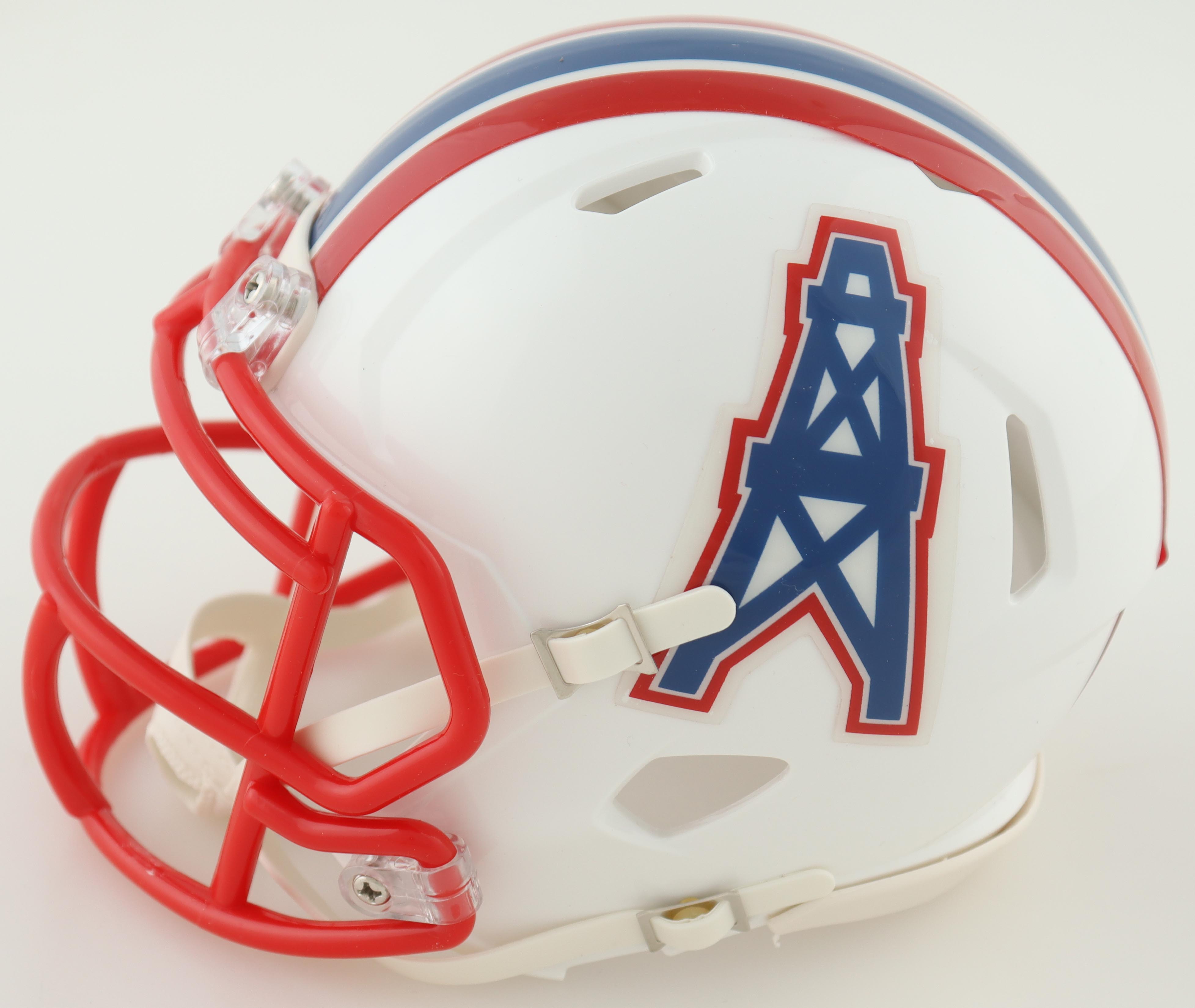 Tyjae Spears Signed Oilers Speed Mini Helmet (JSA) | Pristine Auction