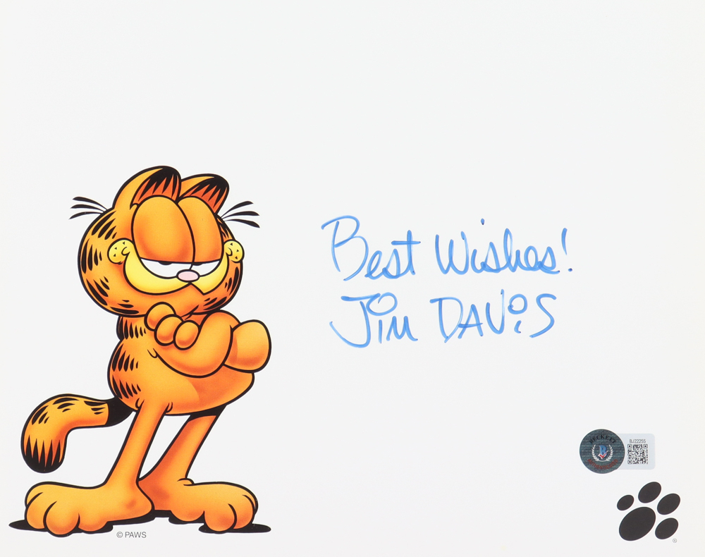 Jim Davis Signed "Garfield" 8x10 Photo (Beckett) | Pristine Auction