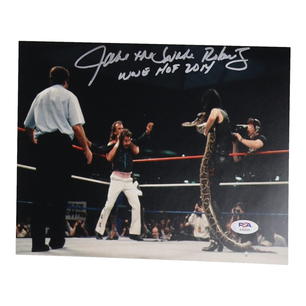 Jake "The Snake" Roberts Signed WWE 8x10 Photo Inscribed "WWE HOF 2014 ...