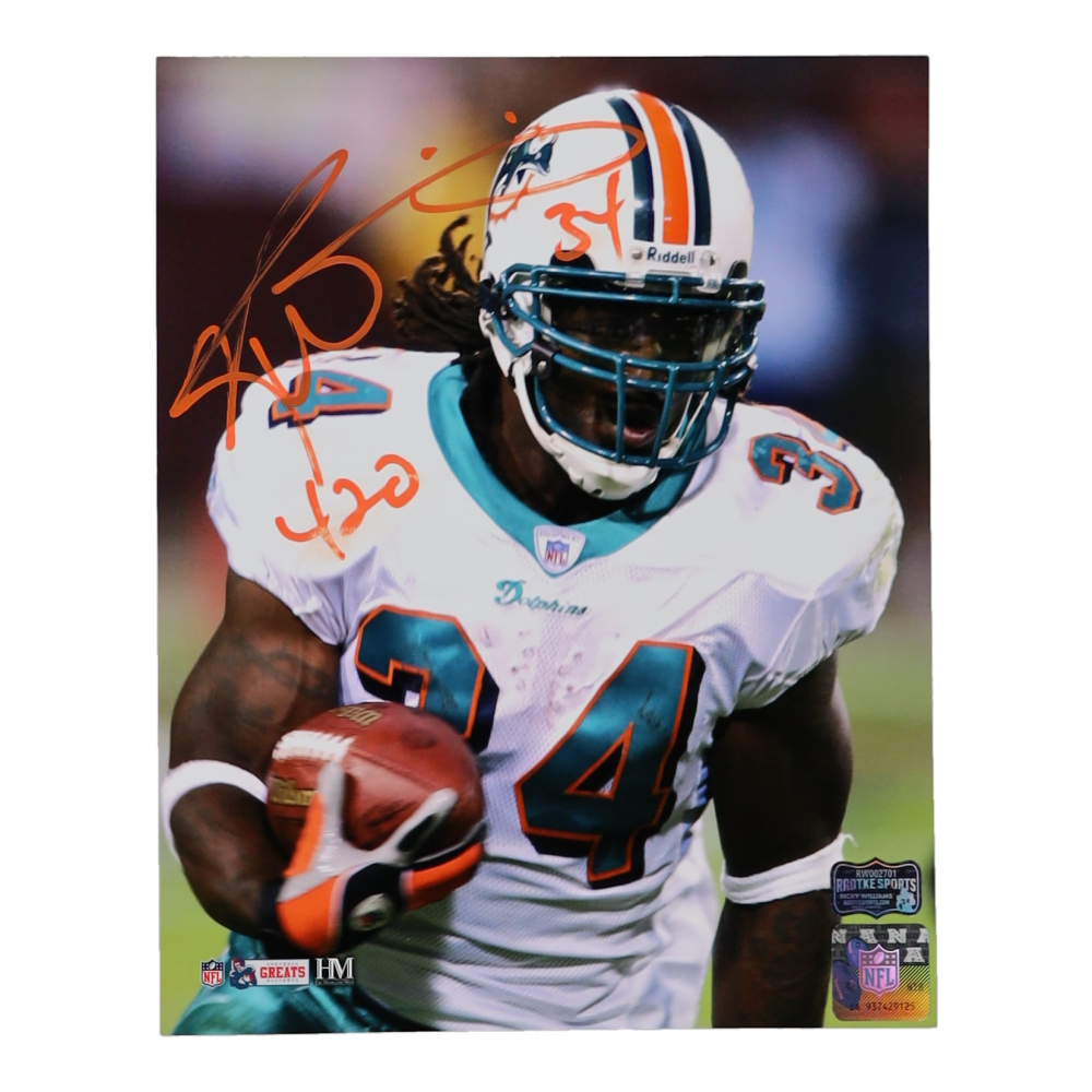 Ricky Williams Signed Dolphins 8x10 Photo Inscribed "420" (Radtke ...