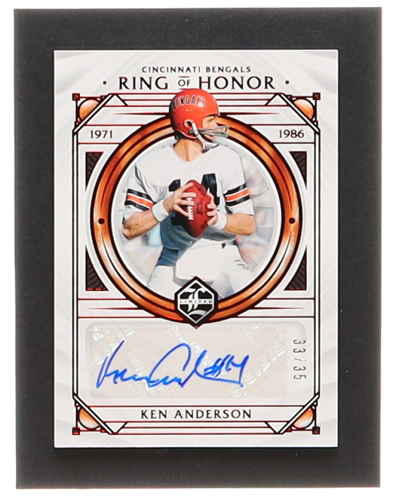 Ken Anderson 2021 Limited Ring of Honor Autographs Ruby Spotlight #3 ...