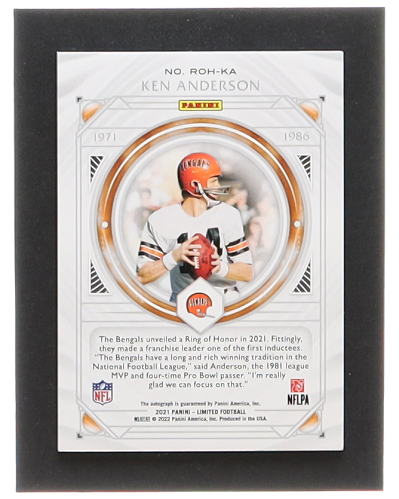 Ken Anderson 2021 Limited Ring of Honor Autographs Ruby Spotlight #3 ...