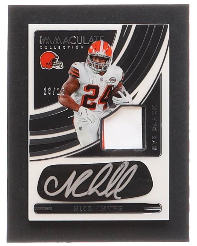 Nick Chubb 2022 Immaculate Collection Immaculate Eye Black Autograph ...