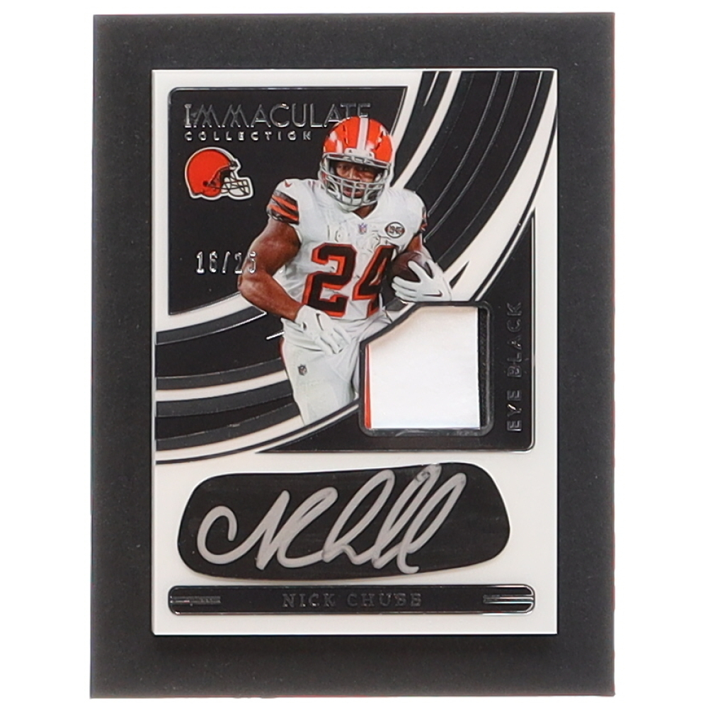 Nick Chubb 2022 Immaculate Collection Immaculate Eye Black Autograph ...