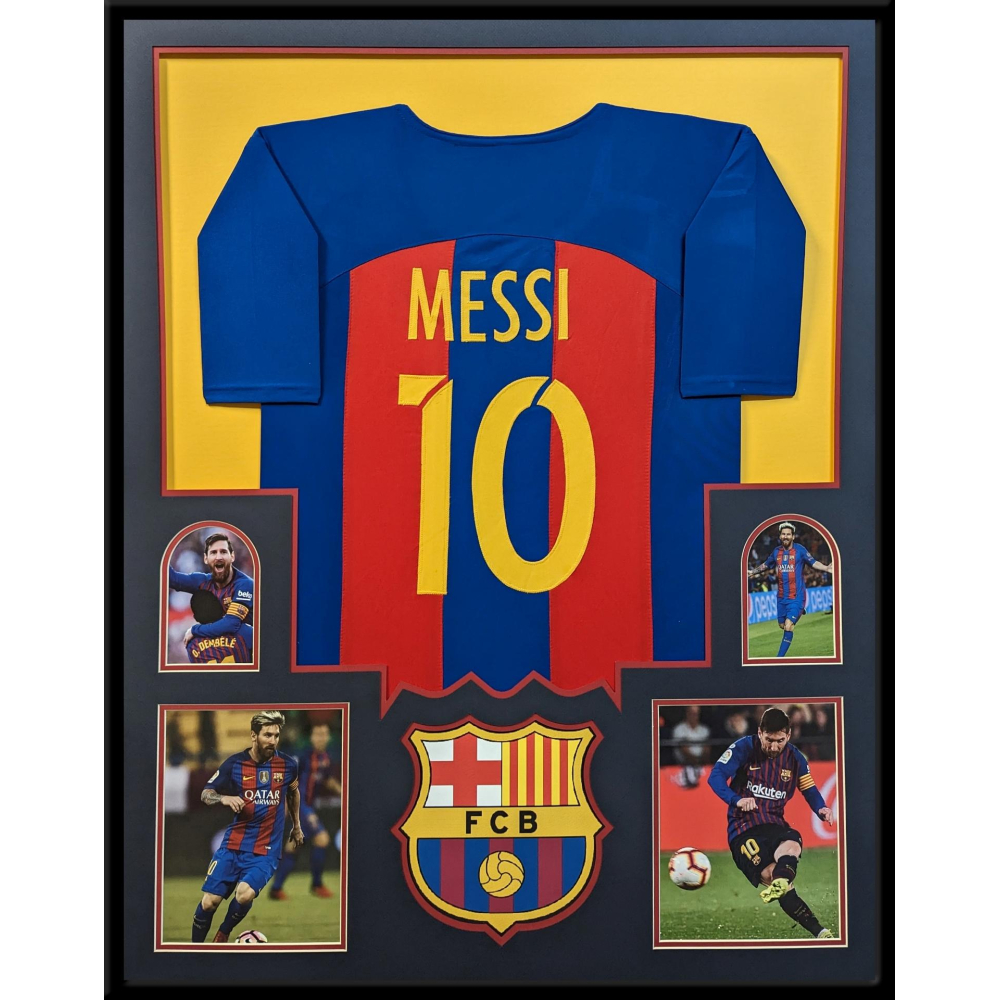 Lionel Messi Custom Framed Jersey Display | Pristine Auction