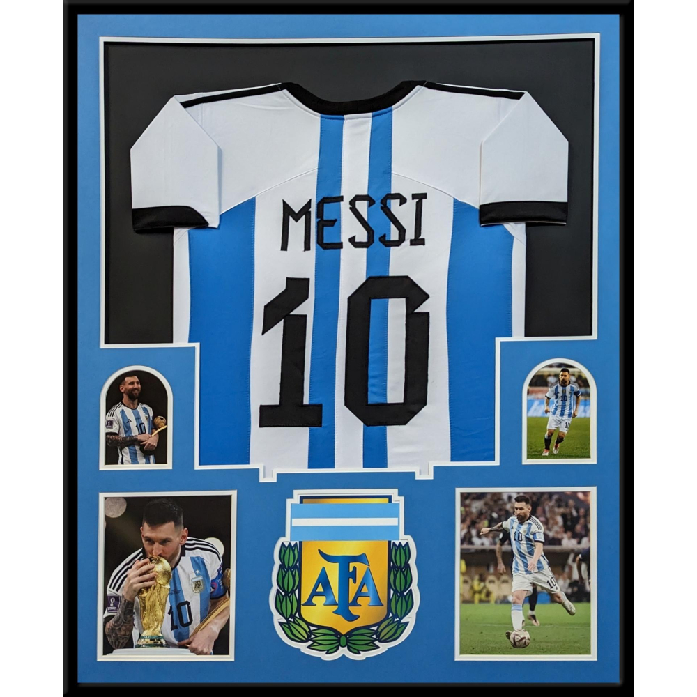 Lionel Messi Custom Framed Jersey Display | Pristine Auction