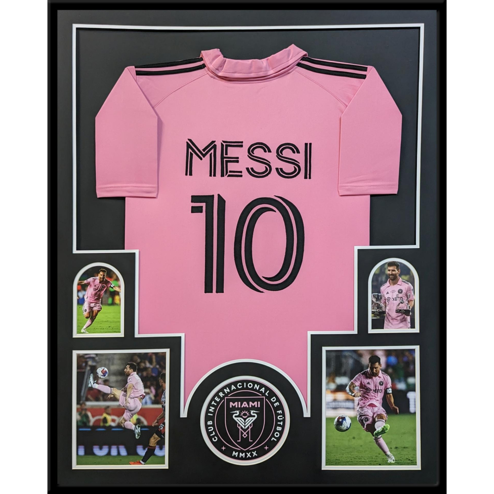 Lionel Messi Custom Framed Jersey Display | Pristine Auction