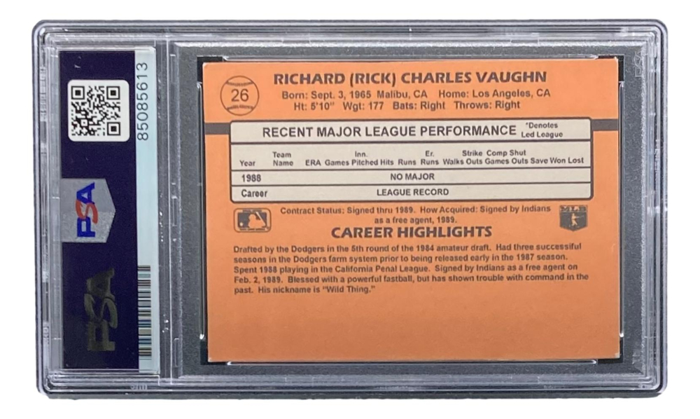 Charlie Sheen Signed "Major League" Custom Trading Card (PSA ...