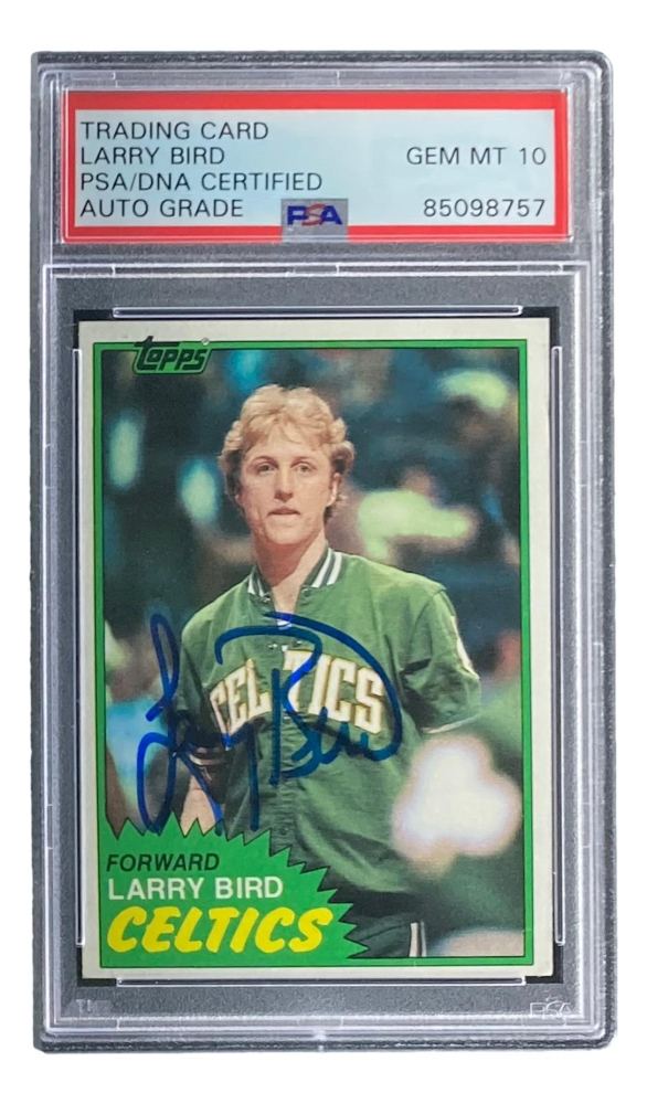 Larry Bird Signed 1981-82 Topps #4 (PSA | Autograph Graded 10 ...