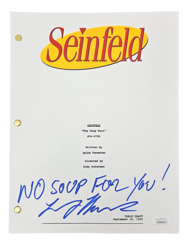 Larry Thomas Signed "Seinfeld: The Soup Nazi" Full Episode Script ...