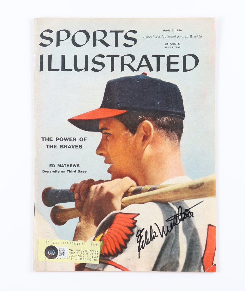 Eddie Mathews Signed 1958 "Sports Illustrated" Magazine (Beckett) | Pristine Auction