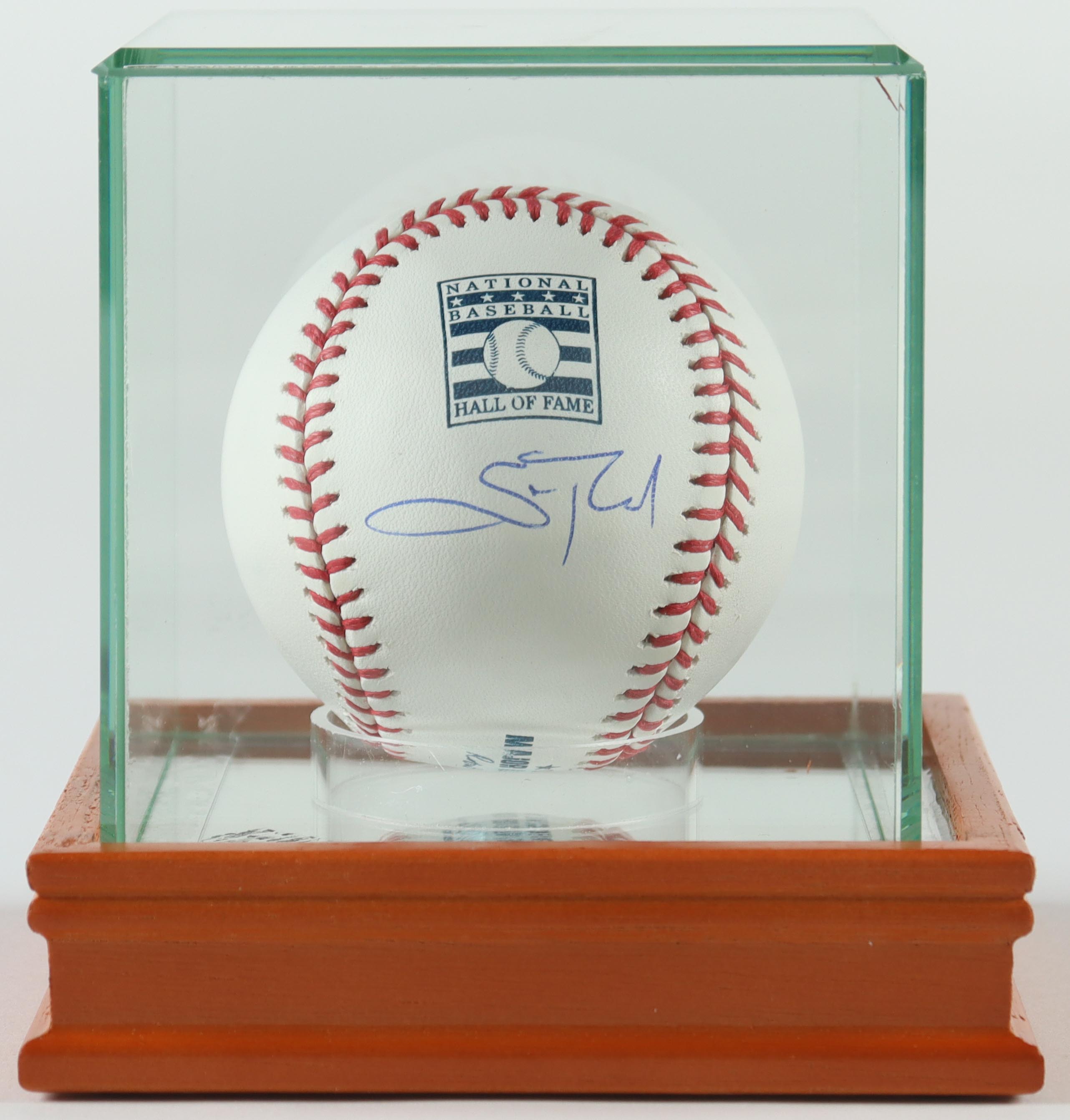Scott Rolen Signed OML Hall of Fame Logo Baseball With Wood Display ...