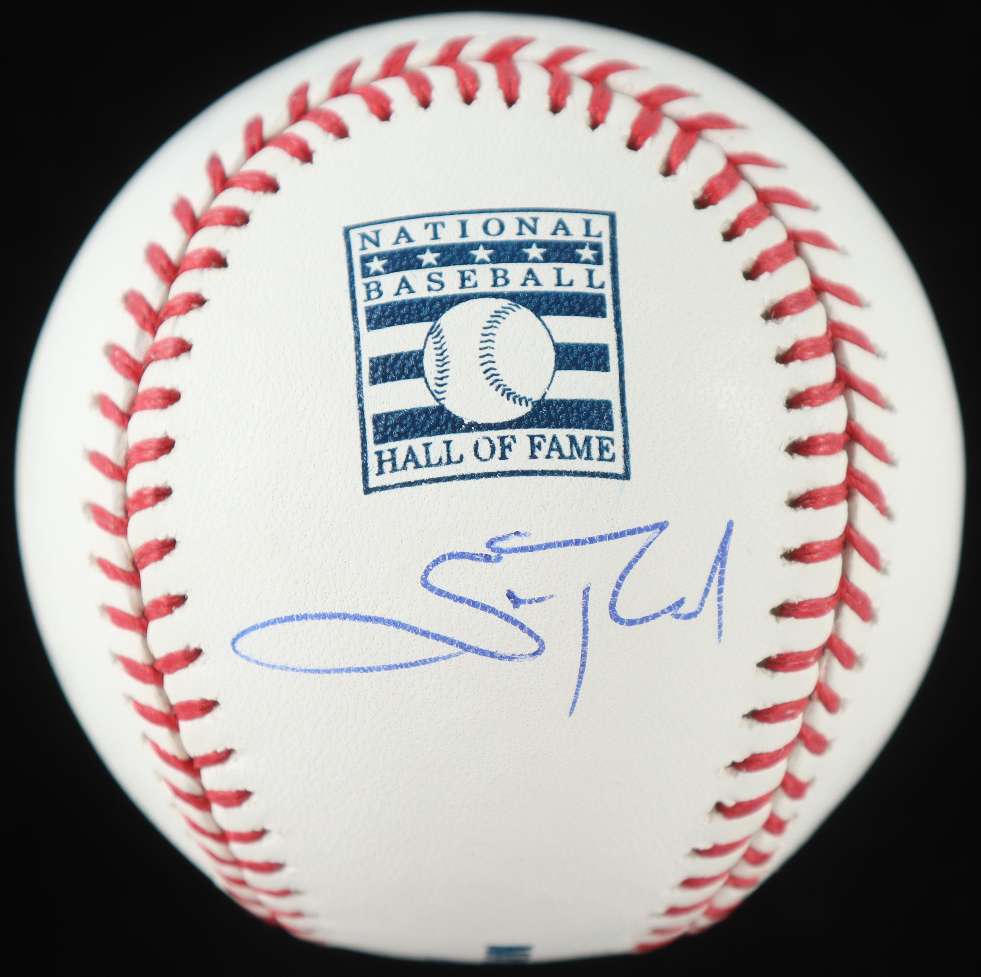 Scott Rolen Signed OML Hall of Fame Logo Baseball With Wood Display ...