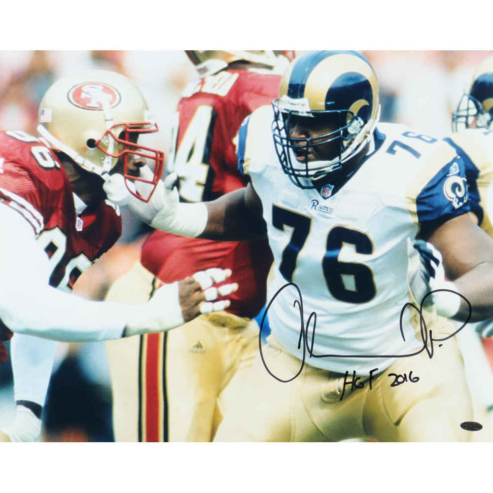 Orlando Pace Signed Rams 16x20 Photo Inscribed "HOF 2016" (Playball Ink ...