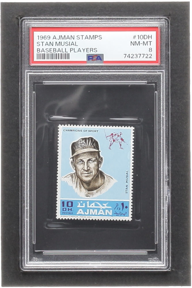 Stan Musial 1969 Ajman Hall of Fame Stamps #4 (PSA 8) | Pristine Auction