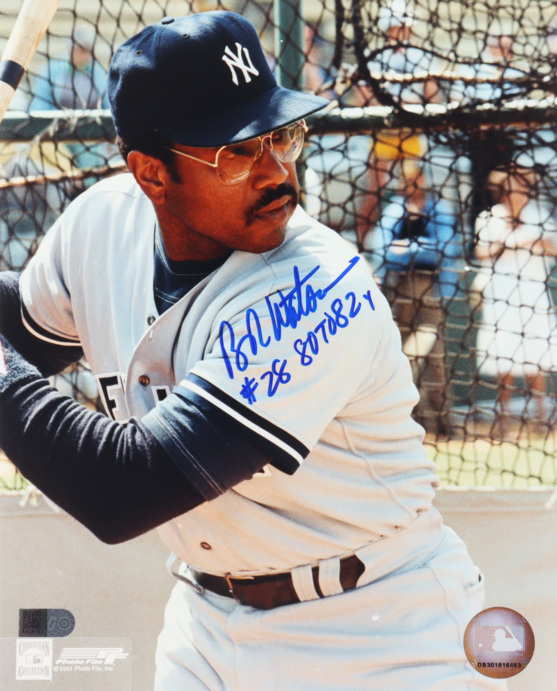 Bob Watson Signed Yankees 8x10 Photo Inscribed "80 To 82 Y" (AIV ...