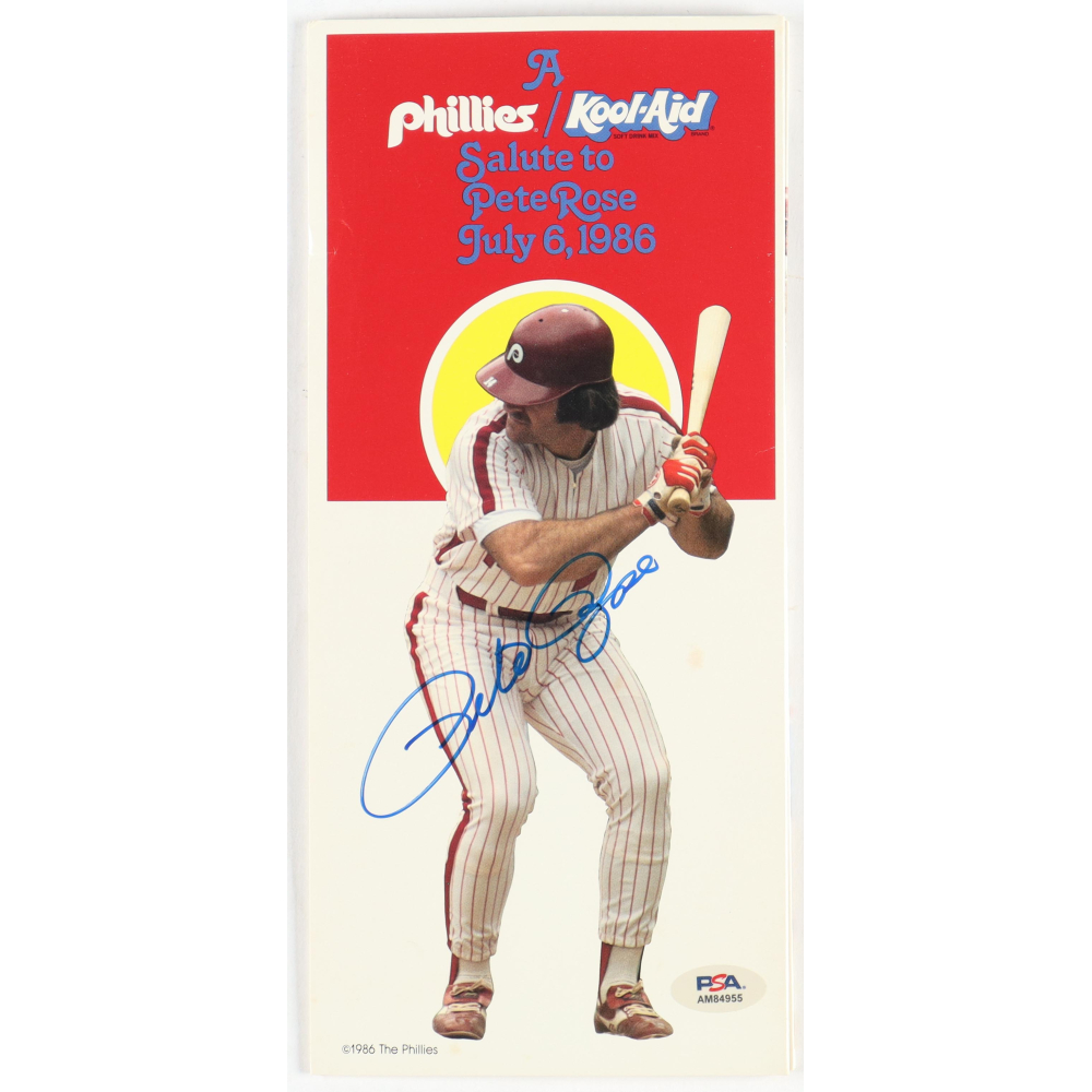 Pete Rose Signed Phillies & Kool-Aid 11x30 Cutout (PSA) | Pristine Auction
