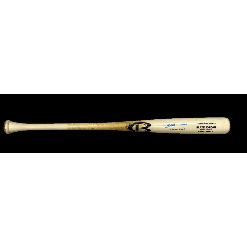 Blaze Jordan Signed Game-Used Old Hickory Baseball Bat Inscribed "2023 ...