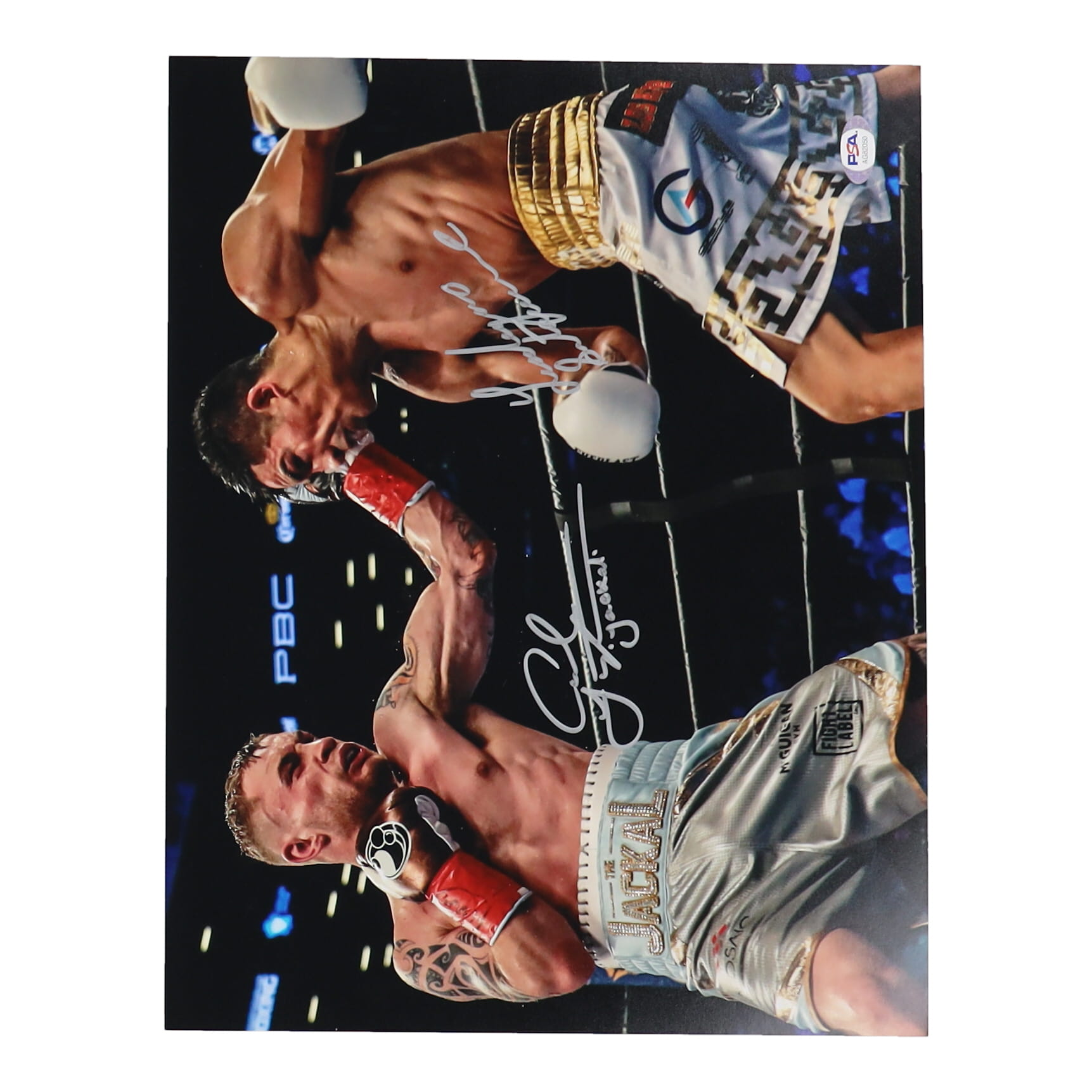 Leo Santa Cruz & Carl Frampton Signed 11x14 Photo Inscribed "Jackal ...