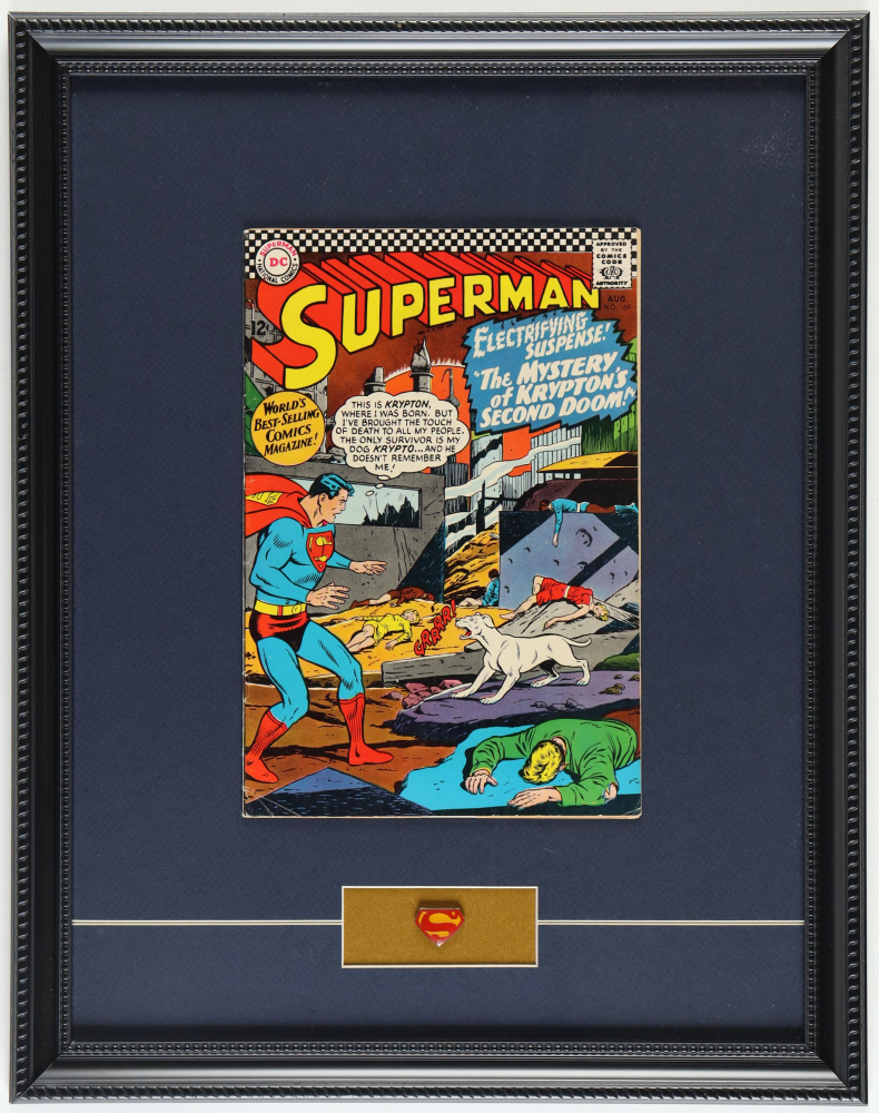 1966 "Superman" DC Comics Custom Framed Print with Vintage Superman Pin ...