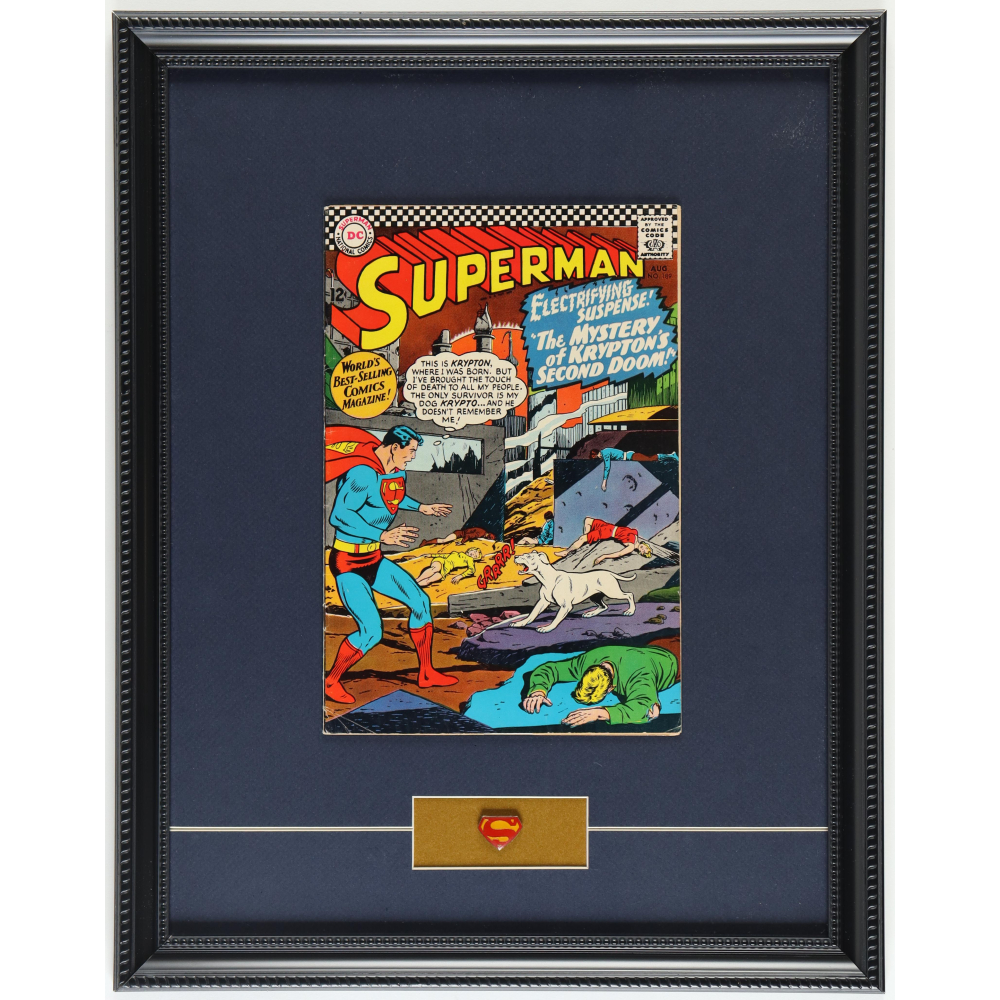 1966 "Superman" DC Comics Custom Framed Print with Vintage Superman Pin ...