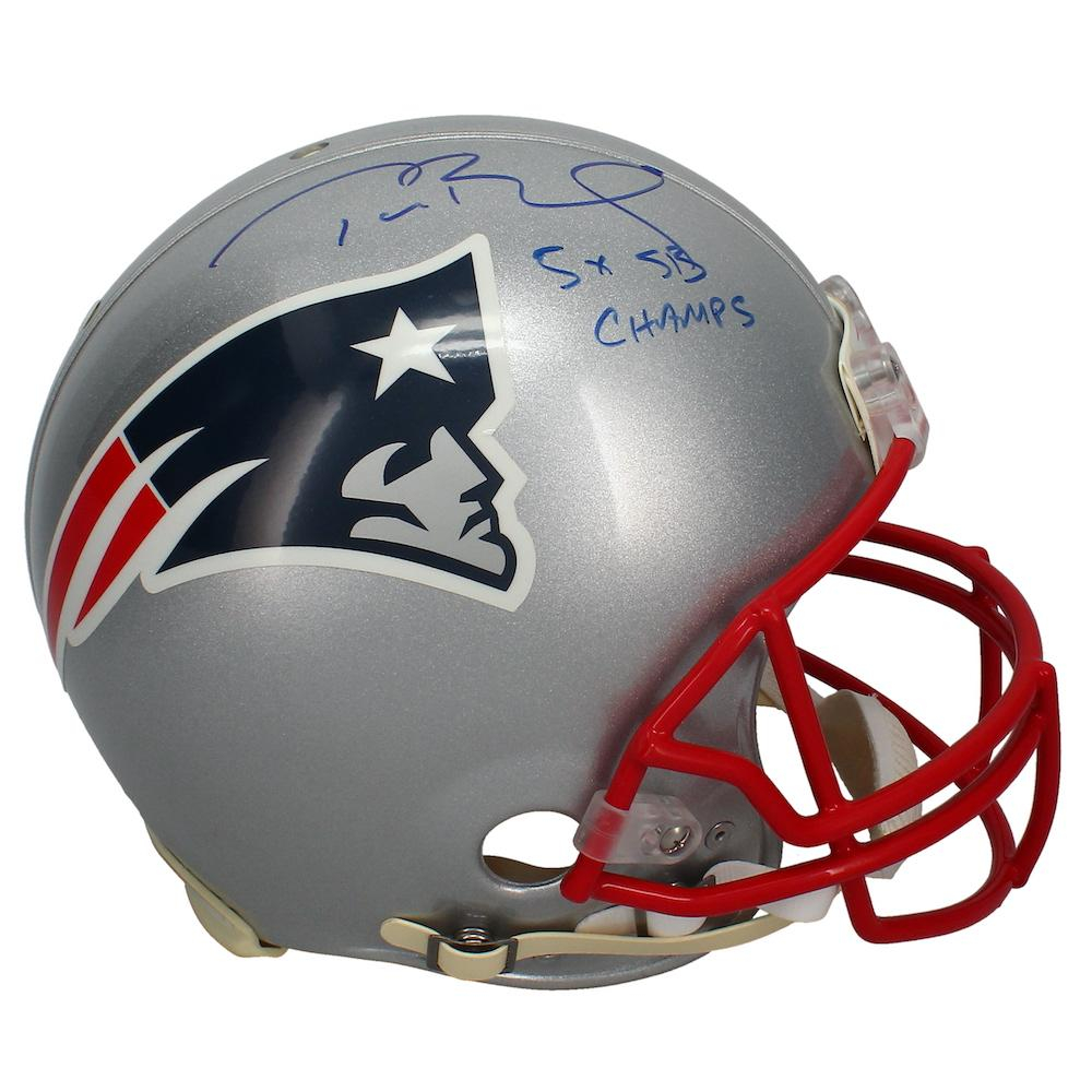 Tom Brady Signed Patriots Full-Size Authentic On-Field Helmet Inscribed ...