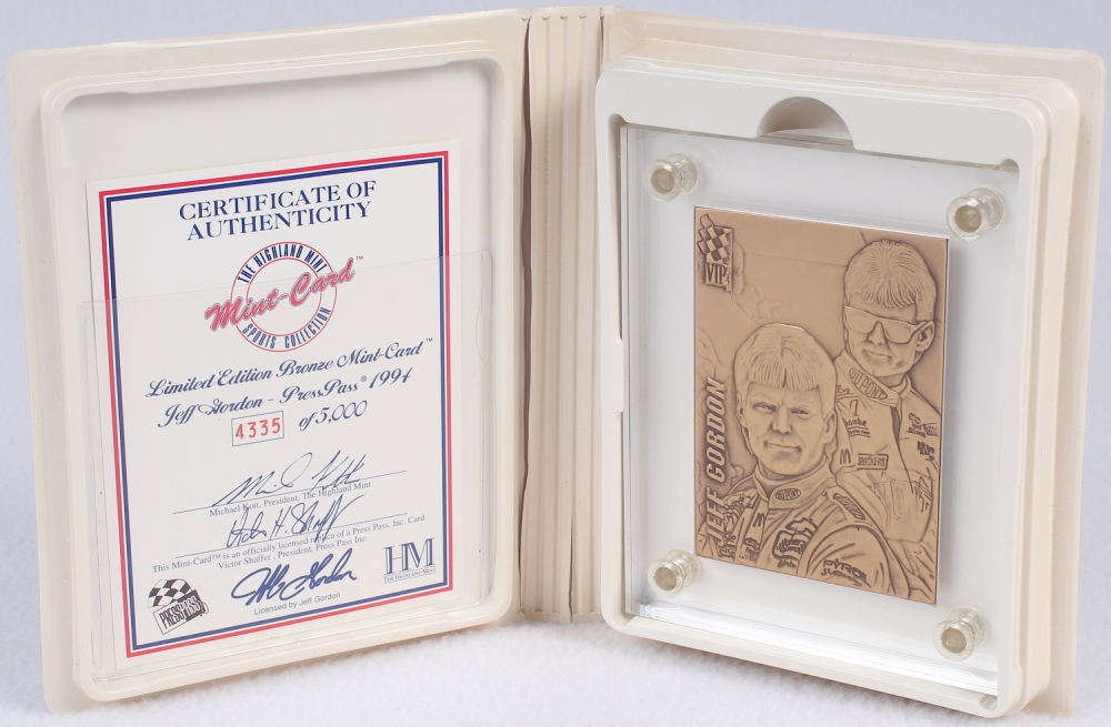 Jeff Gordon NASCAR Limited Edition Highland Mint Solid Bronze Trading ...