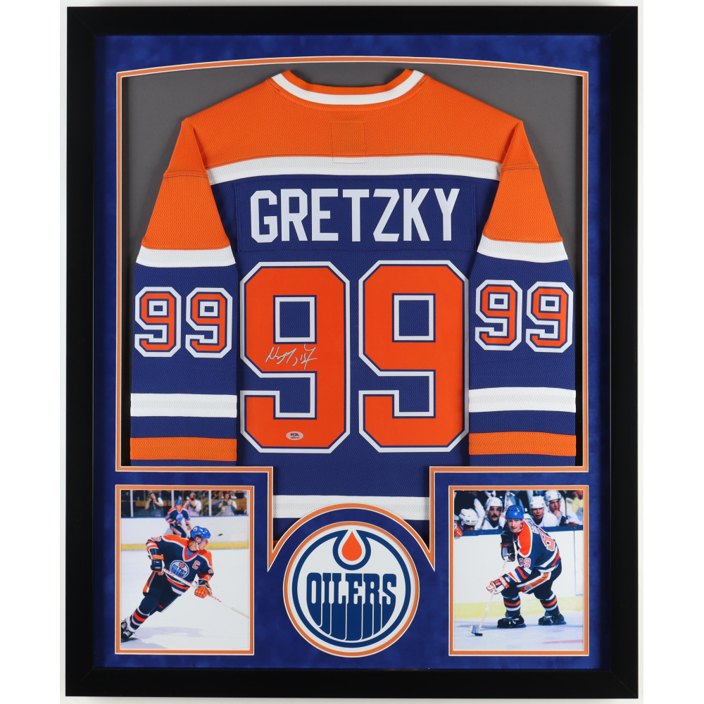 Wayne Gretzky Signed Oilers Custom Framed Jersey Display (PSA ...